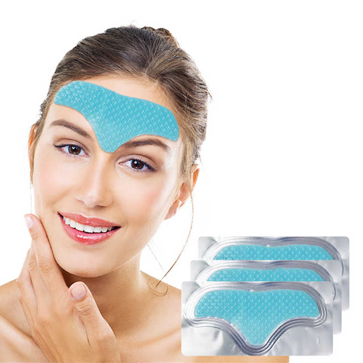 100% Absorbed Cooling Collagen Forehead Patches Silicon Anti Wrinkle ...
