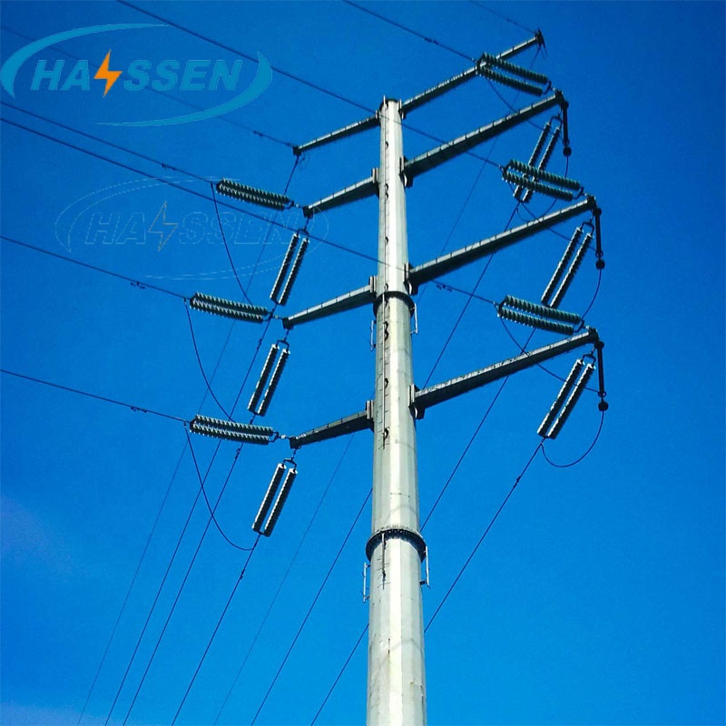 Durable and Stylish transmission line power steel poles for Outdoor ...