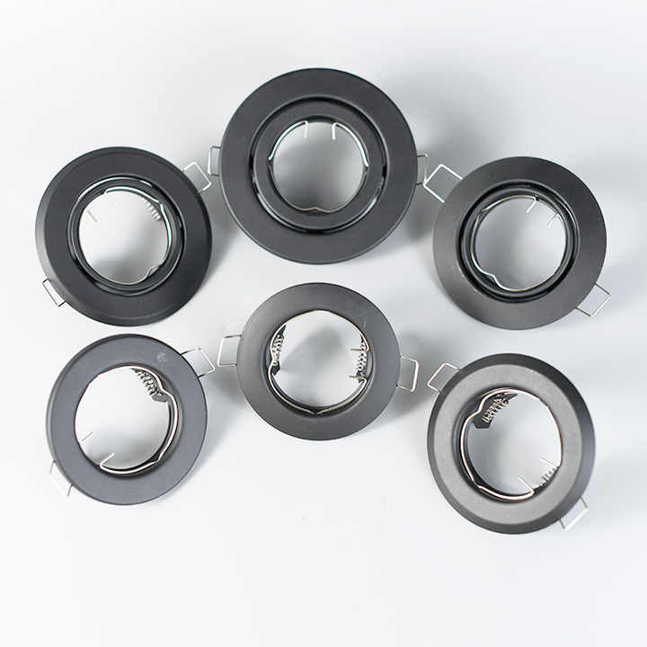 Directional Tilting Ceiling Downlight 50W GU10 Reflector Matt Black ...