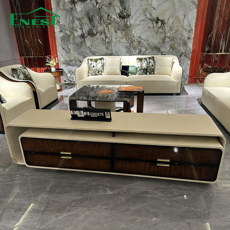 Italian Light Luxury Genuine Leather Couches Luxury Sofa Set Furniture ...