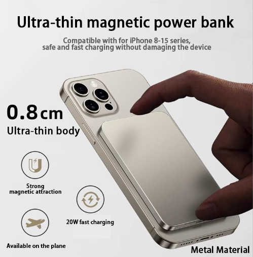 Portable Ultra Mini Power Bank - Fast Wireless Charging