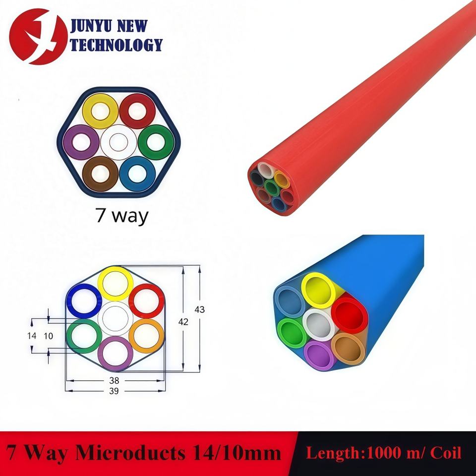 HDPE 14/10mm Microducts Flexible Durable HDPE 7 Way Microducts for ...