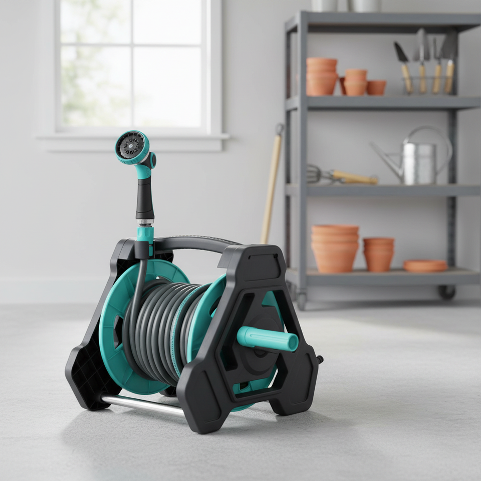 Portable Commercial Retractable Garden Water Hose Reel Wall Mounted ...