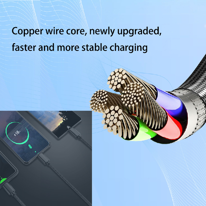 Nylon Braided Copper Wire Fast Charging Cable (1m/2m/3m) for iPhone ...