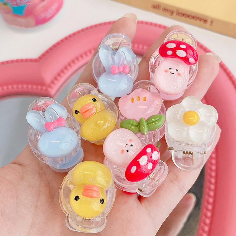 Mini Small Size Claw Clips Cute Cartoon Flower Jelly Butterfly Rabbit ...