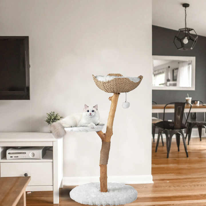 Modern Cat Tree - High Quality Wooden Scratching Post
