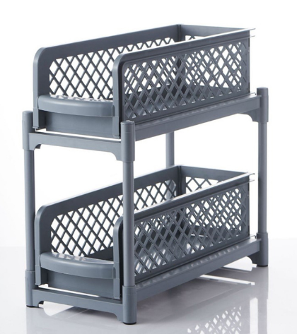 Double-tier Large Plastic Storage Rack - Versatile Organizer