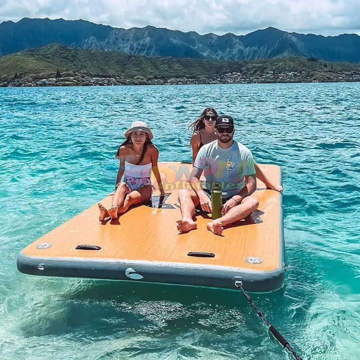 Non-slip Drop Stitch Floating Fishing Island Raft for Lake Inflatable ...