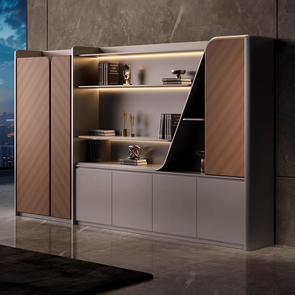 Modern Luxury Modular Executive Office Desk with Panel Design Wooden ...