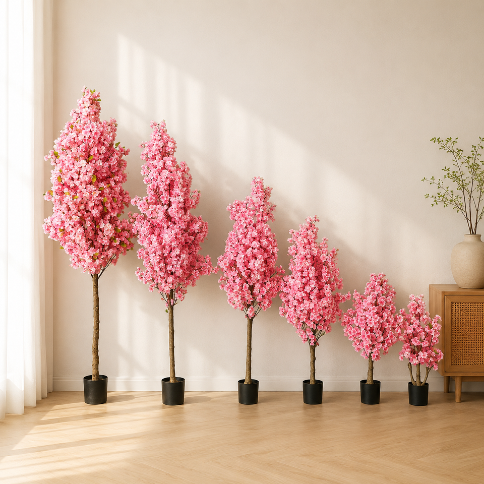 120cm Realistic Artificial Cherry Blossom Tree Silk Flower Plant for ...