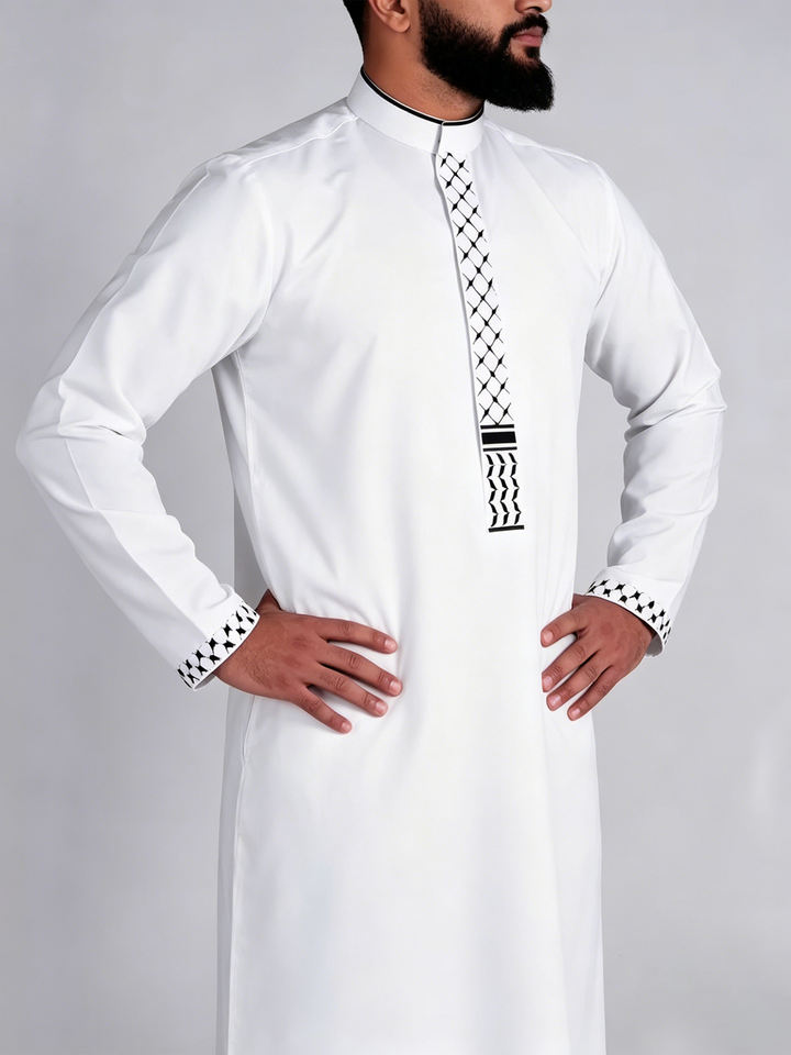 Fashion Men Islamic Jubbah Dashiki Long Sleeve Dress Loose Fit ...
