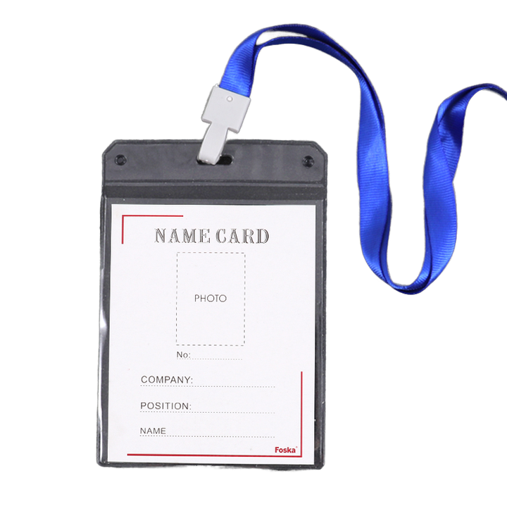Foska Waterproof Clear PVC ID Card Holder with Lanyard