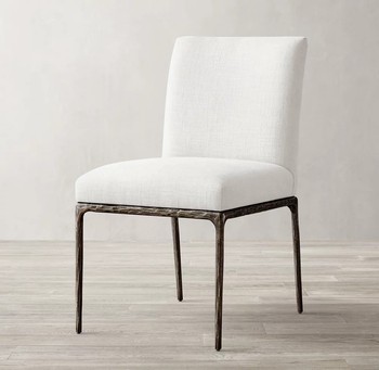 Modern Thaddeus Golden Track Arm Chair Hand Hammer Forged Metal Frame ...