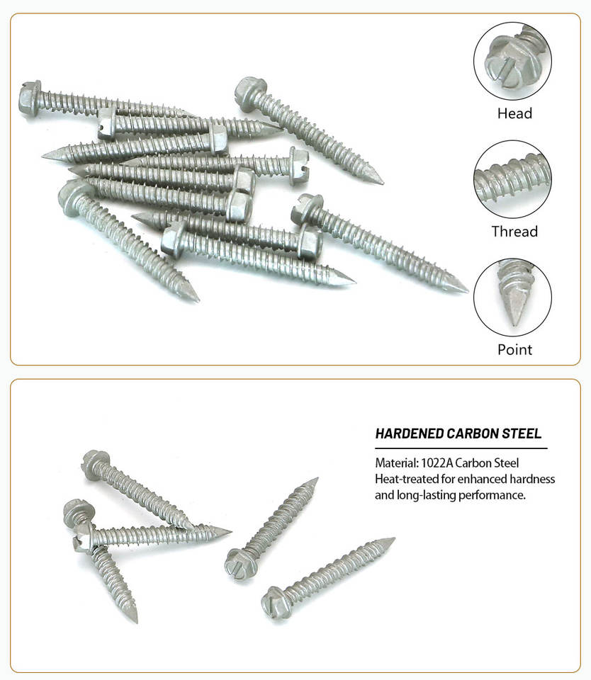 Hex Slot Head Diamond Point Hi-Low Thread Stainless Steel Metric ...