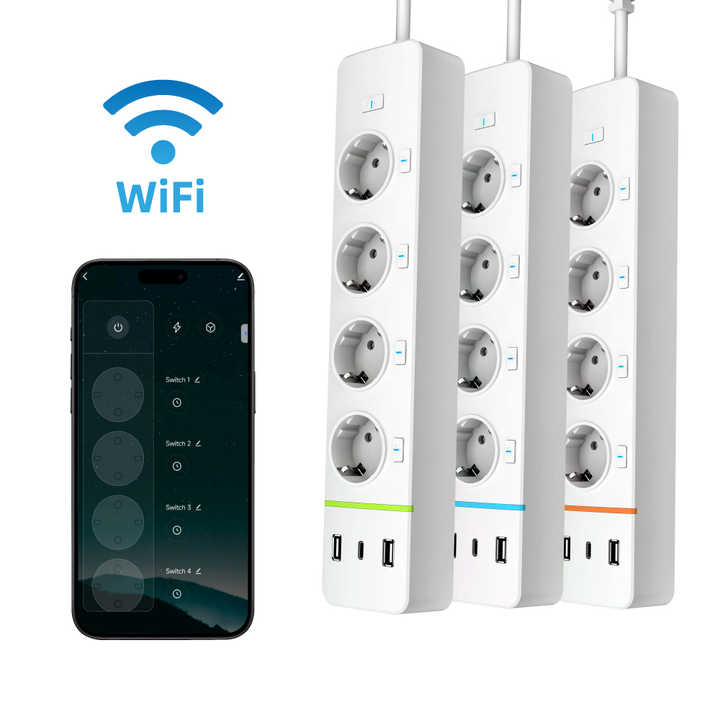 2024 New App Remote Control Surge Protector USB WIFI Power Strip EU ...