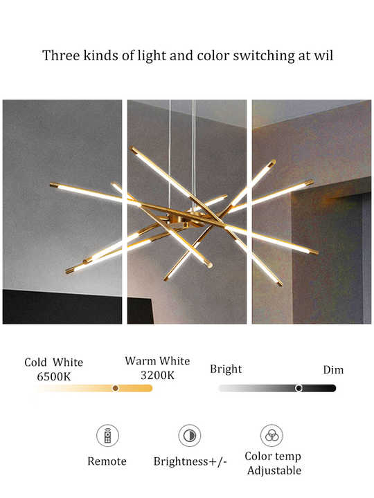 Modern LED Chandelier Remote Control Design Suspension Lamp Dining Room ...