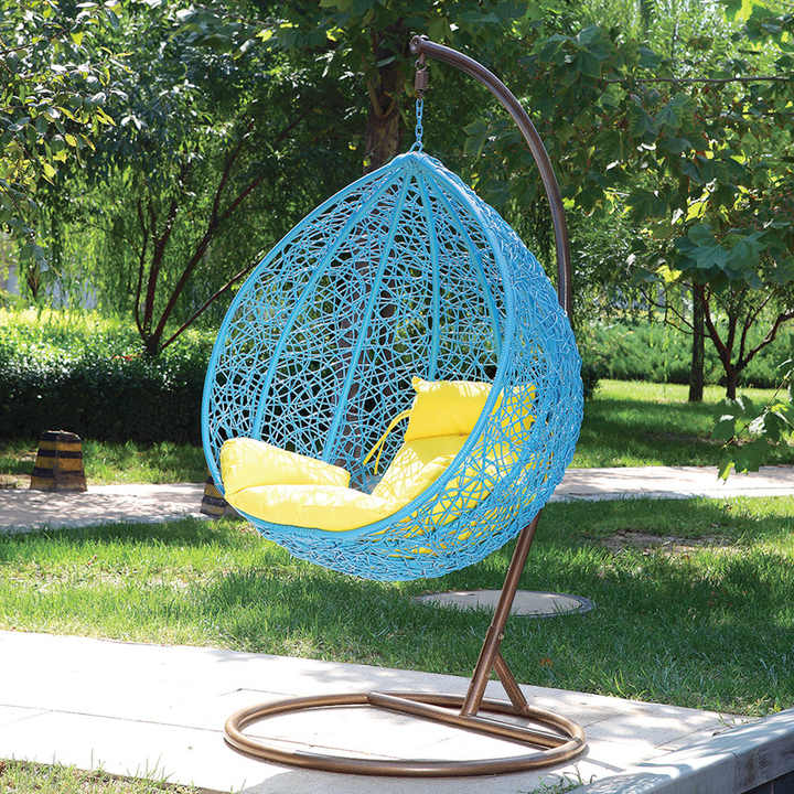 Outdoor Leisure Rattan Wicker with Steel Frame Single Seat Swing Chair ...