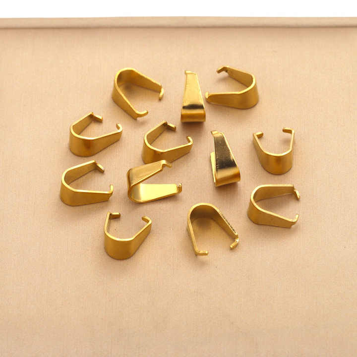 Stainless Steel Pinch Clip Bail Necklace Clasp Dangle Charm Bead ...