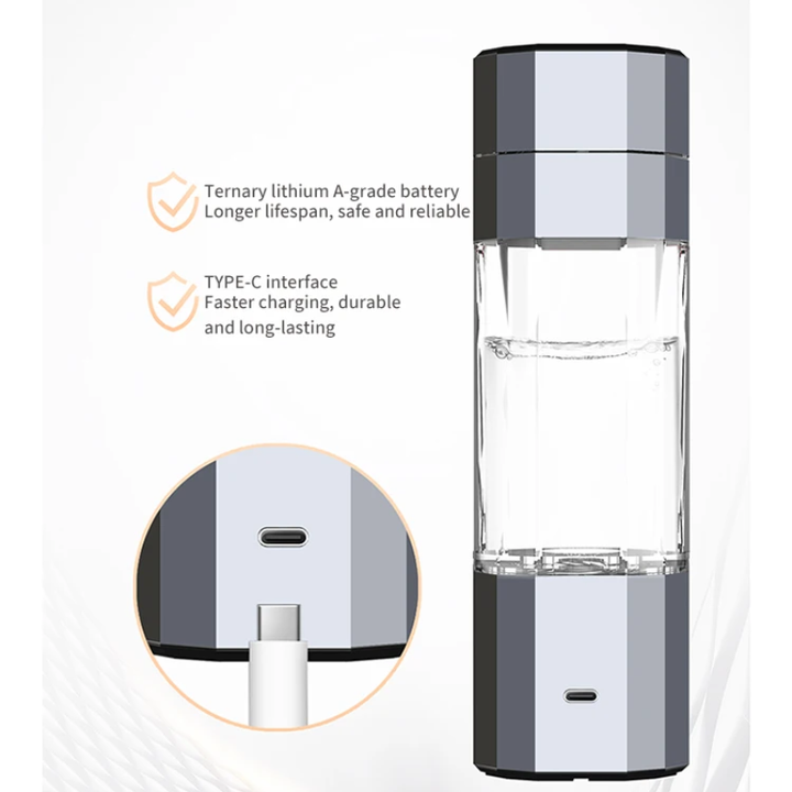 10000PPB Hydrogen Water Bottle SPE and PEM Technology Portable Hydrogen Rich Water Cup High ...