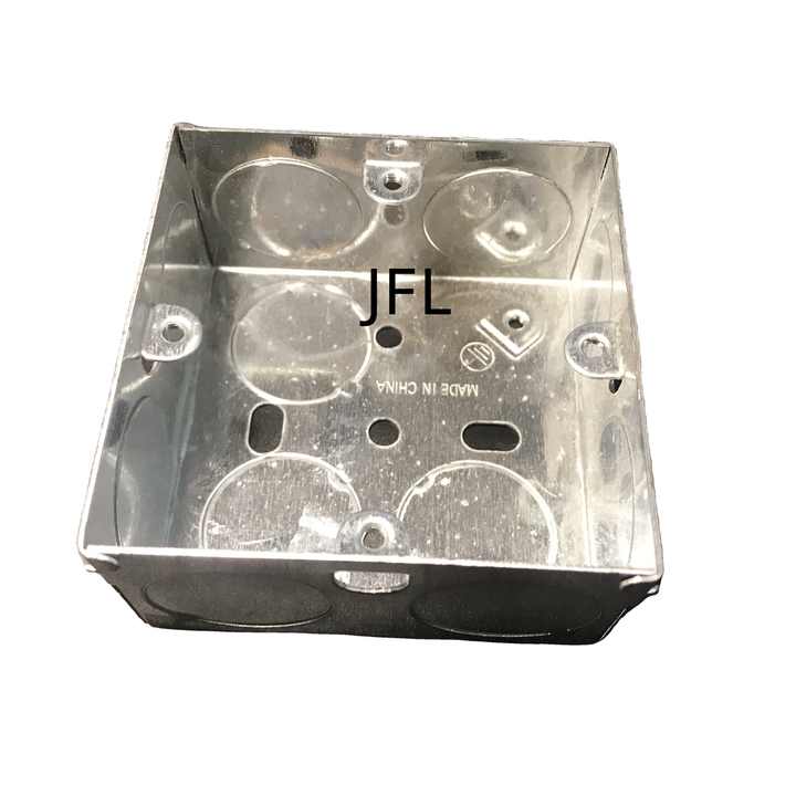 1+1 Metallic Outlet Boxes BS4662 British Standard 35mm 47mm Depth ...