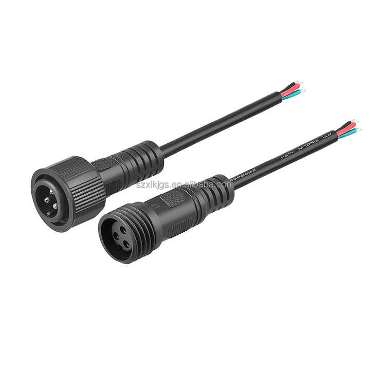 Male/Female IP65 M15 Electric Wire Connector 2/3 Cores 6A Rated ...