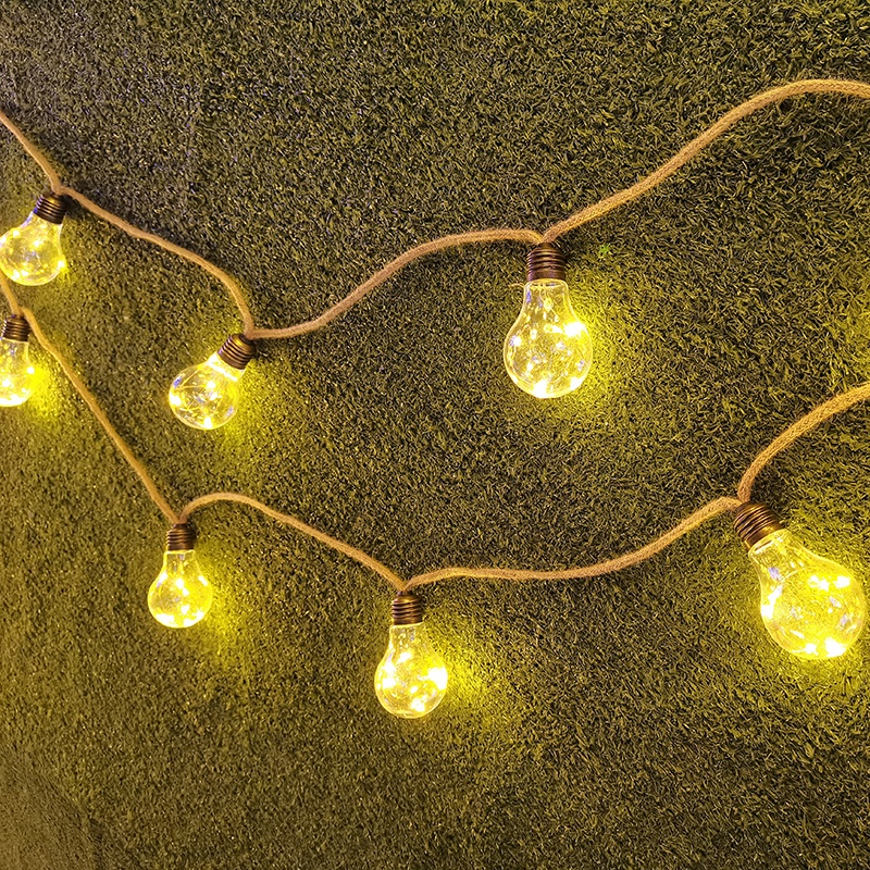 NY011013 A60 Bulb hemp rope LED String Lights-Taizhou Deco-Maker Arts ...