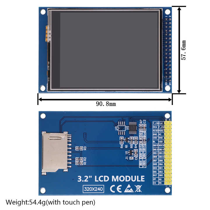 3.2 inch TFT LCD Touch Screen Display Module 3.2" Colorful ILI9341 240*320 3.3V~5V 8Bit/16Bit ...
