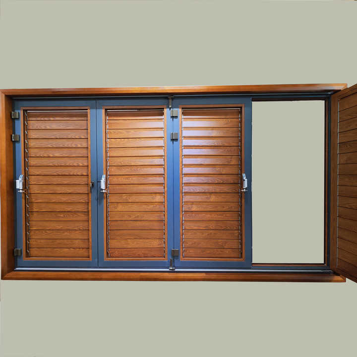 Exterior Aluminum Louver Shutter Door with Hinged Louvers Magnetic ...