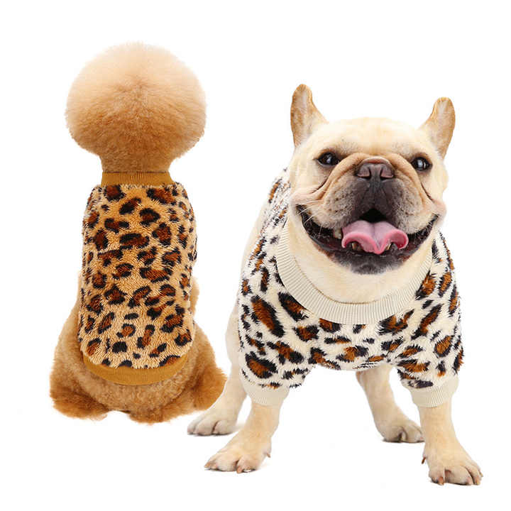 Special Promotion on Leopard Print Dog Clothes Thickened Fleece with ...