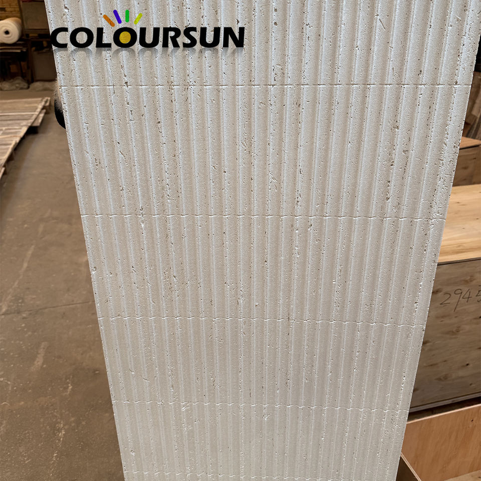 Concave Cylindrical Travertine Flexible Stone, Deep Texture Modern ...