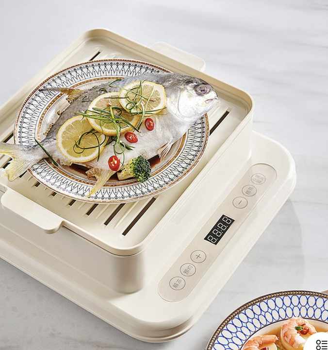 Home Electric Food Steamer Multi-functional Three-layer Foldable ...