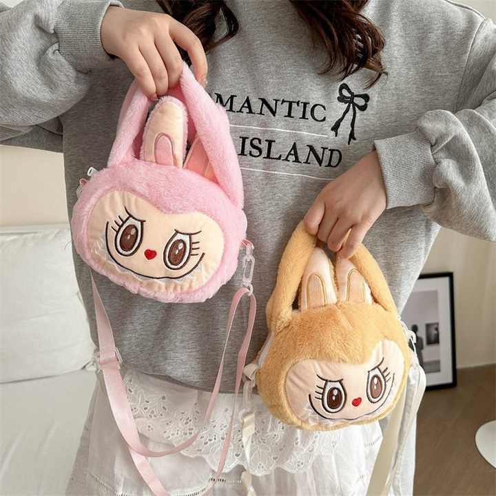 Purple Popmart Labubu Backpack Plush Bag Cute Toy Doll Labubu Bubble ...