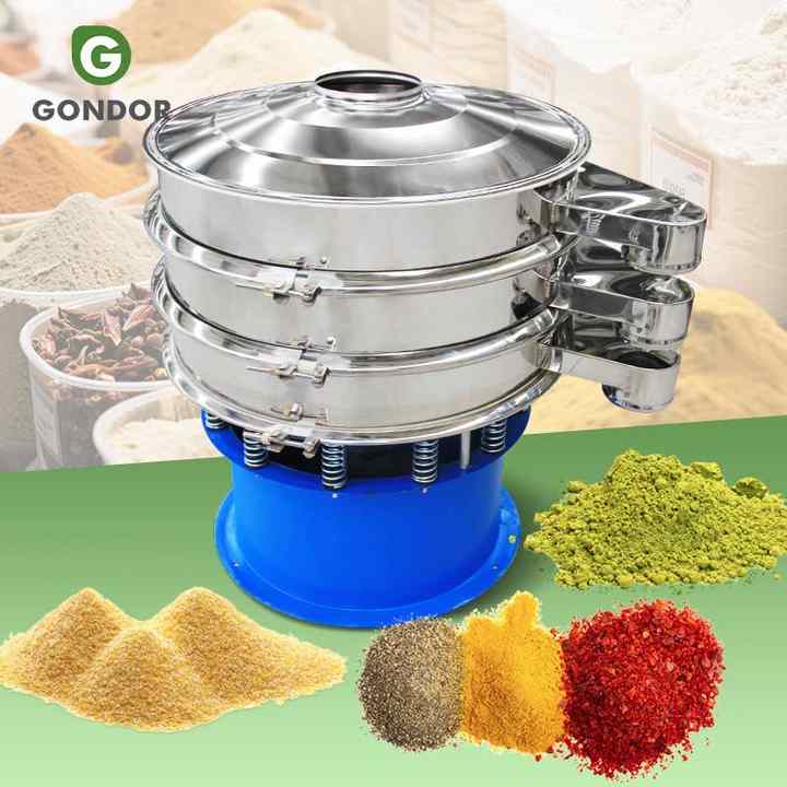 Salt Vibro Separator Double Deck Powder Rotary Vibrating Screen Barley ...