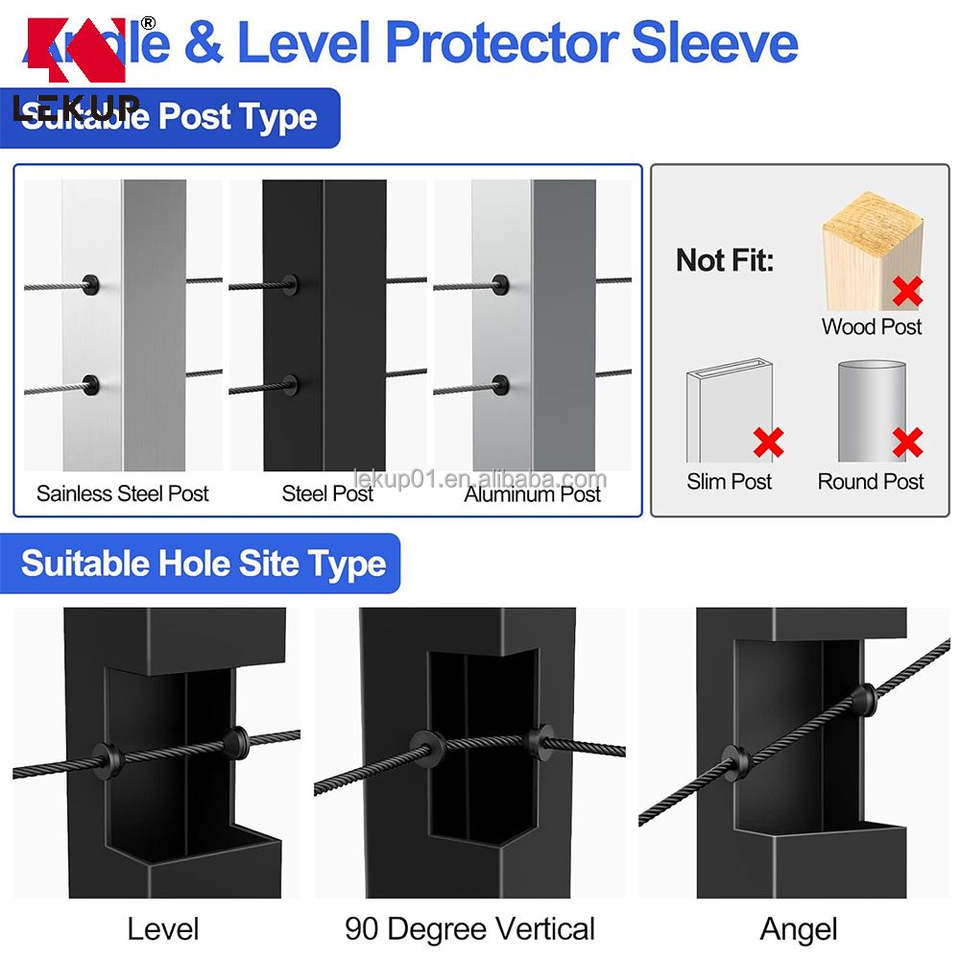 1/8" Cable Railing Kit Protector Sleeve Grommet Cable Railing Rubber ...