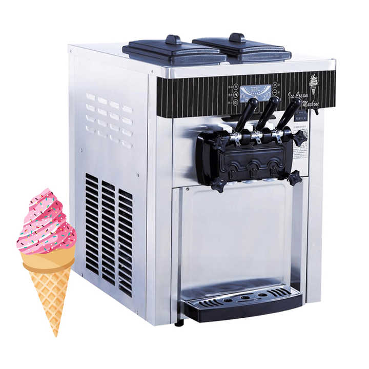 Ice Cream Makers - Automatic Table Top 3 Flavors Yogurt Soft Serve
