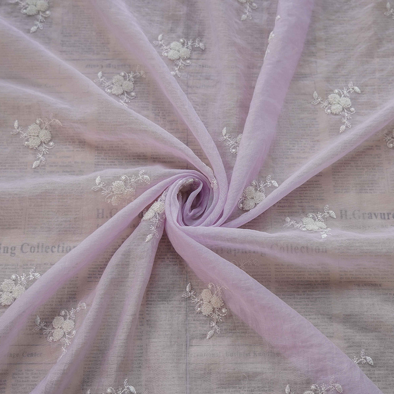 Embroidered Chiffon Fabric - Elegant New Design 2025