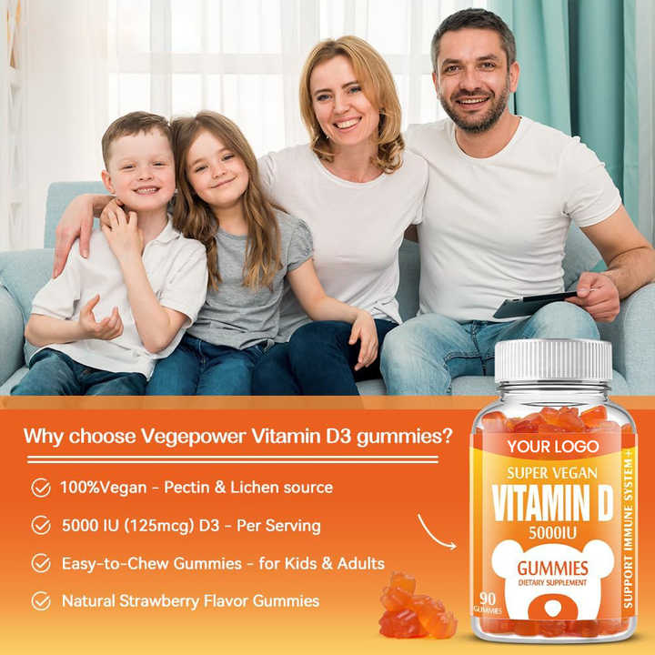 OEM & ODM Supported Vegan Vitamin D Gummies Super Energy Boost ...