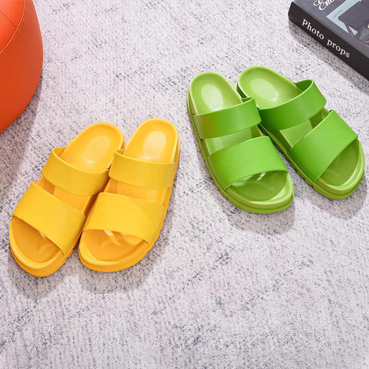 Thick Sole PVC Slide Slippers Double Straps Super Comfort and Durable ...