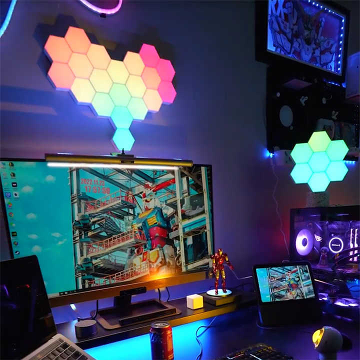 Gaming Room Setup LED Hexagonal Modular Touch Lights Ideas 2020 New DIY ...