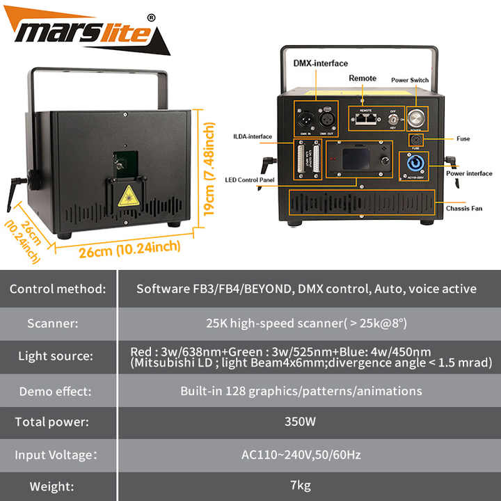 10W RGB Laser Show Projector - Perfect for Events, Parties, Disco, and ...