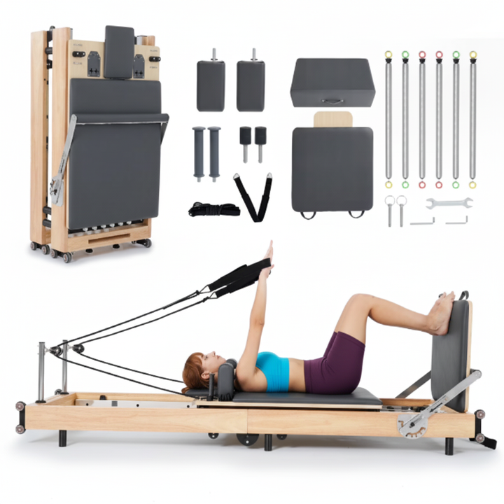 Best Use Folding MapleWood Pilates Reformer Machine Commercial Use ...