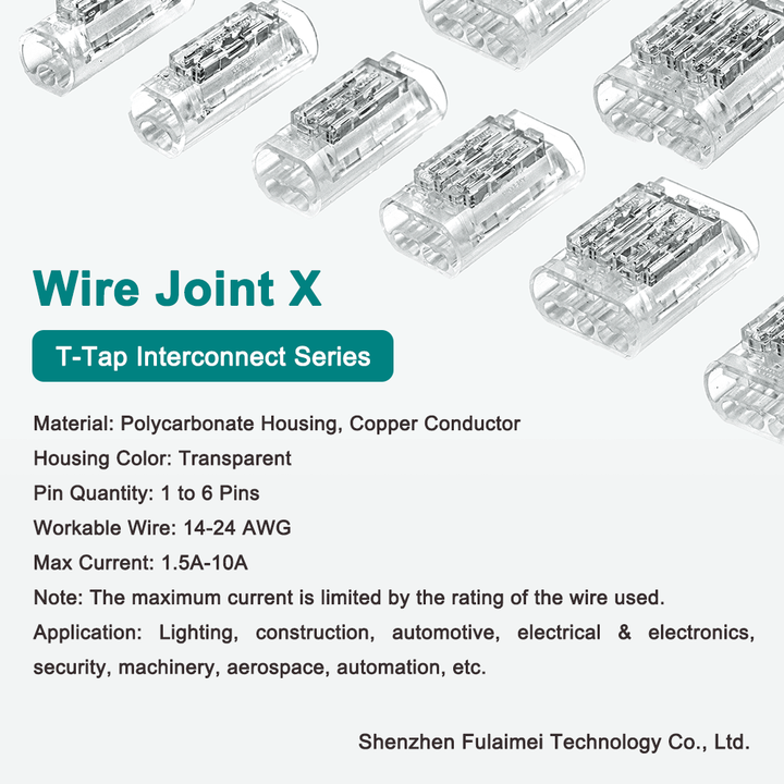 2P T-Tap Connector for 20/18AWG Wire, No Strip Quick Lock Splice ...