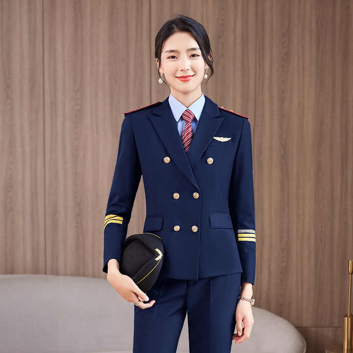Factory Custom Double breasted Female Male Pilot Workwear Flight ...