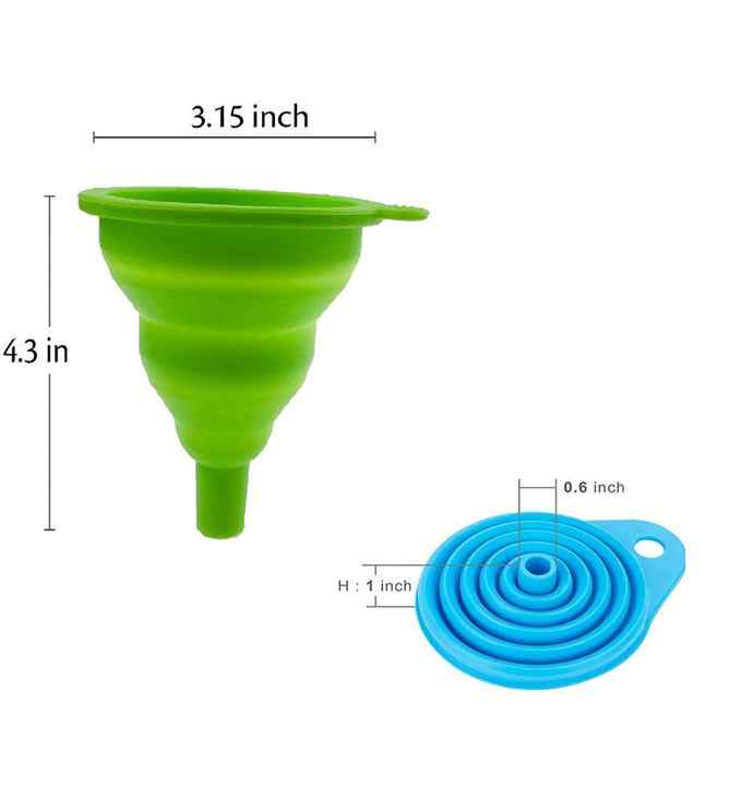 Silicone Collapsible Funnel Foldable Kitchen Tool Funnel for Water Bottle Liquid Transfer Narrow ...