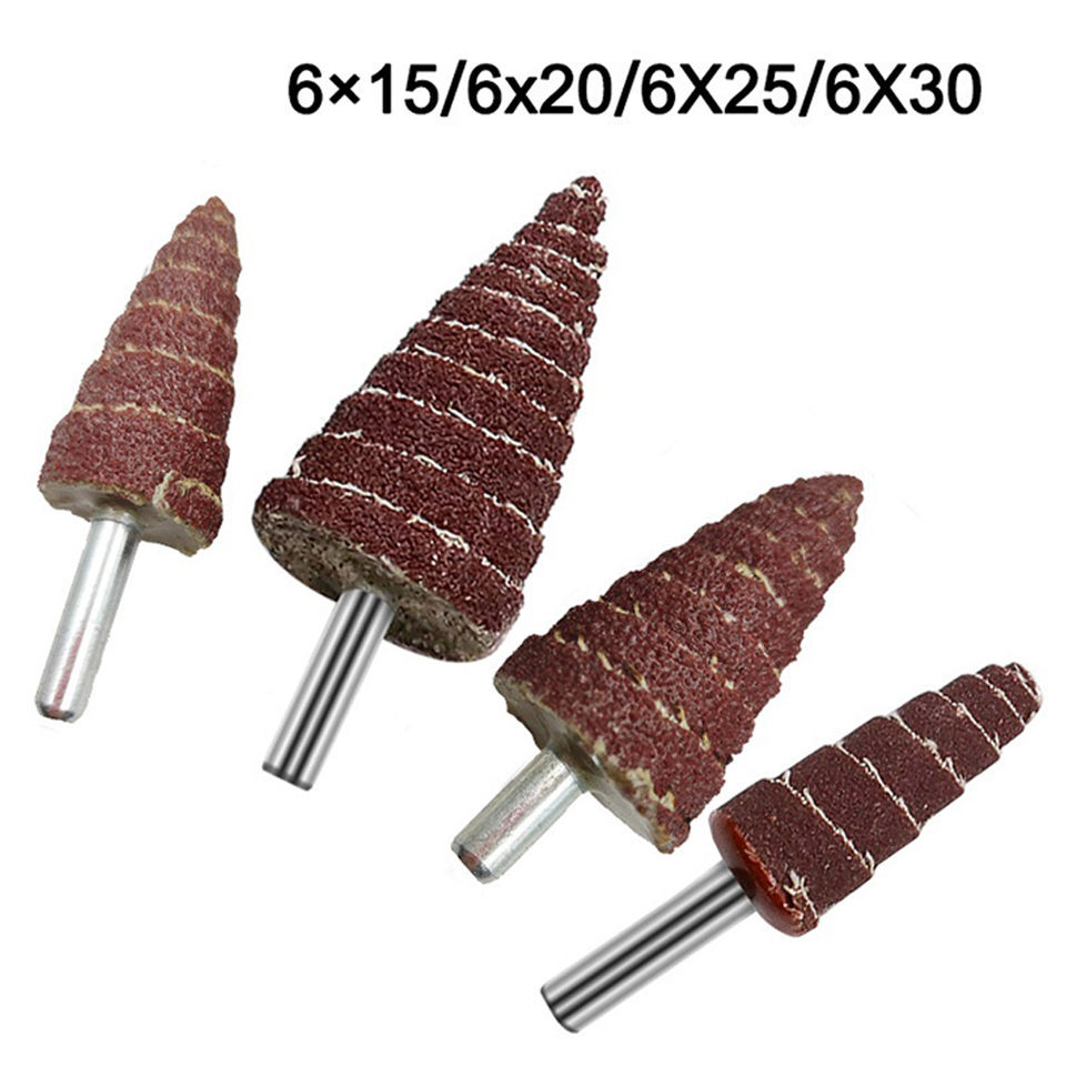 6mm Shank Conical Sanding Flap Wheel, 80#-320# Grit for Wood, Metal ...
