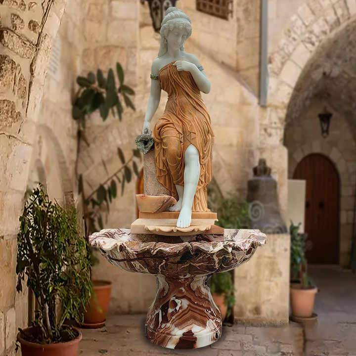 Spot Sunset Red Outdoor Garden Water Landscape Statue Natural Stone ...