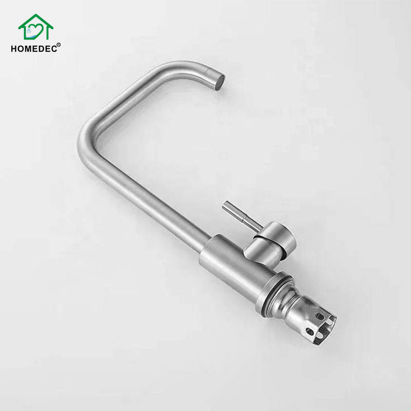 304 Stainless Steel Hot and Cold Single Handle Kitchen Faucet Desk ...