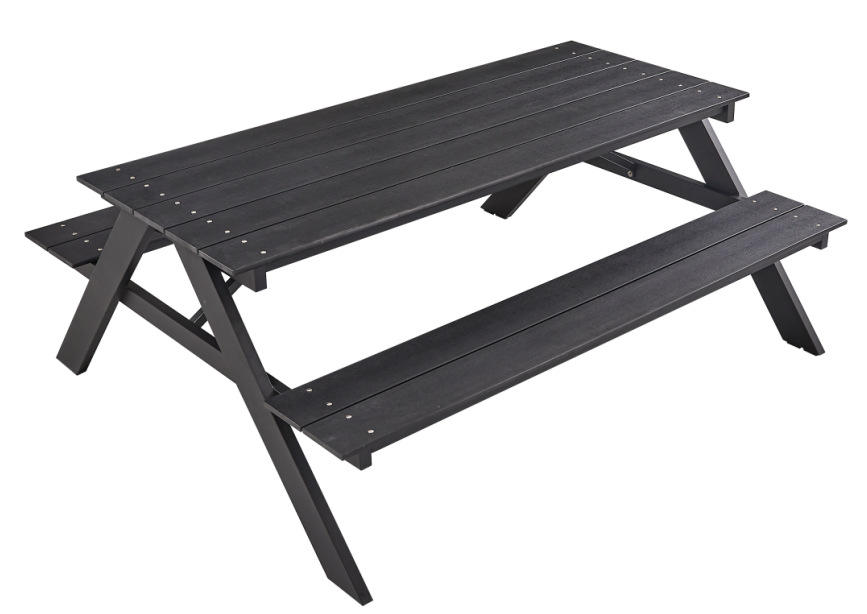 Outdoor Mountain-Shaped Park Bench WPC Park Chair Public Aluminum Table ...