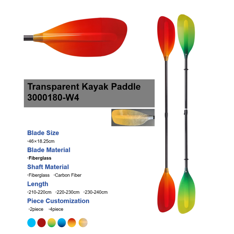 Transparent Fiberglass Kayak Paddle Customized Carbon Fiber Sea Kayak ...