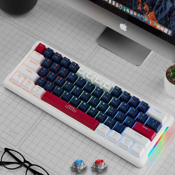 LEAVEN K610 Wireless Mechanical Keyboard - Ergonomic & RGB